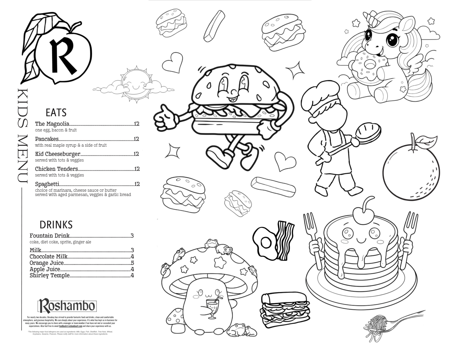 Menus - Roshambo
